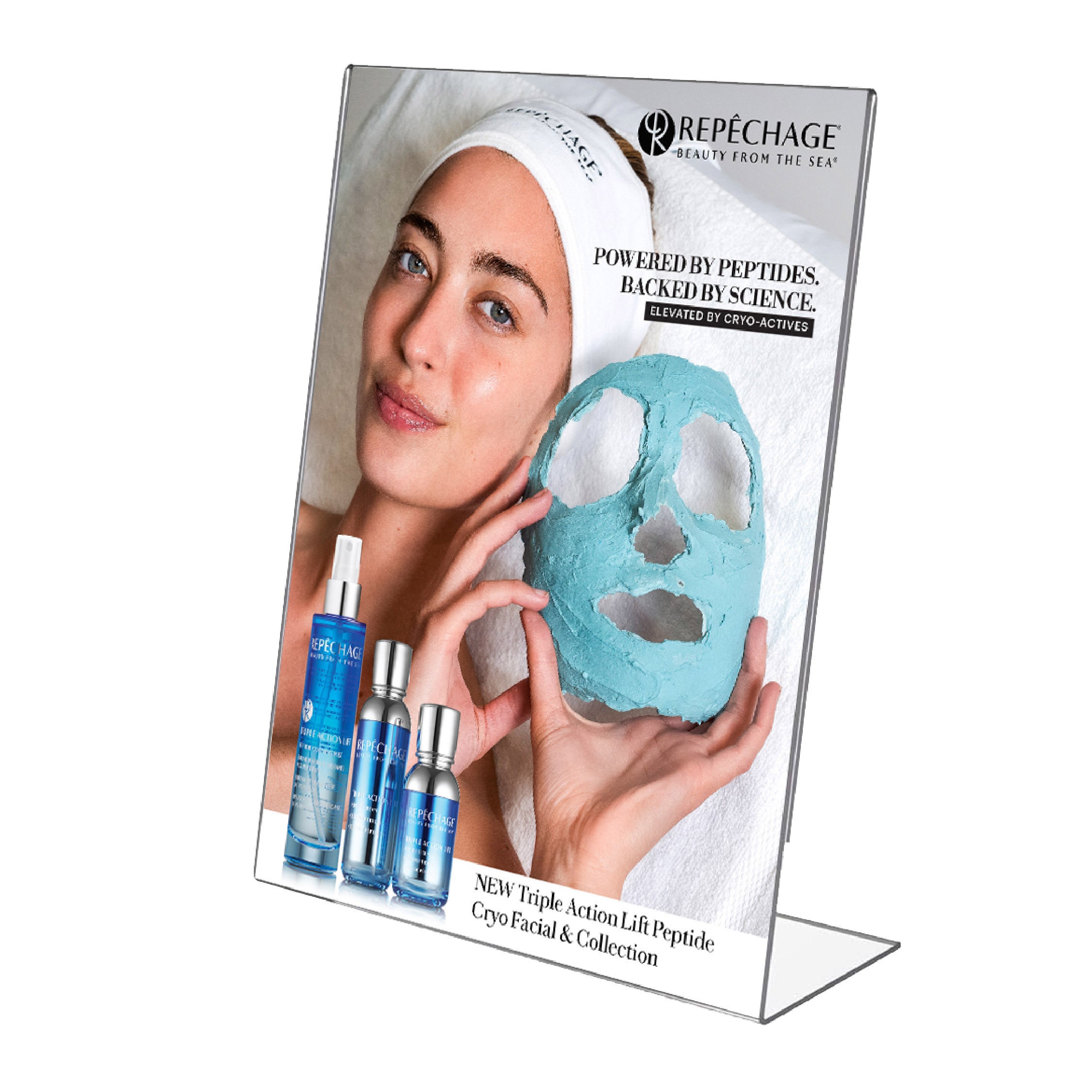 Triple Action Peptide Lift Shelftalker with Clear Frame – Repechage Pro
